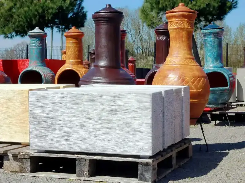 Pots en béton coulé fibré